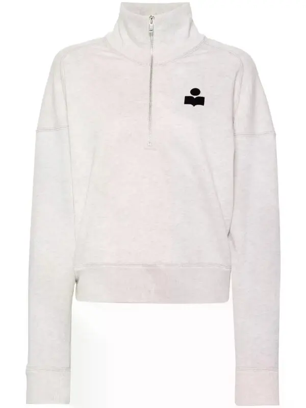 MARANT ETOILE Zip Up Sweatshirt - Neutrals