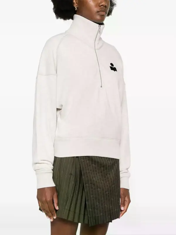 MARANT ETOILE Zip Up Sweatshirt - Neutrals