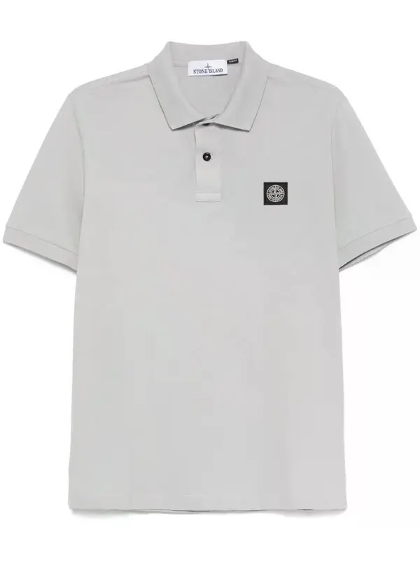 Stone Island Logo-patch Polo Shirt - Grey
