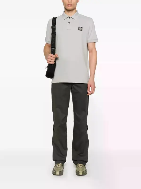 Stone Island Logo-patch Polo Shirt - Grey