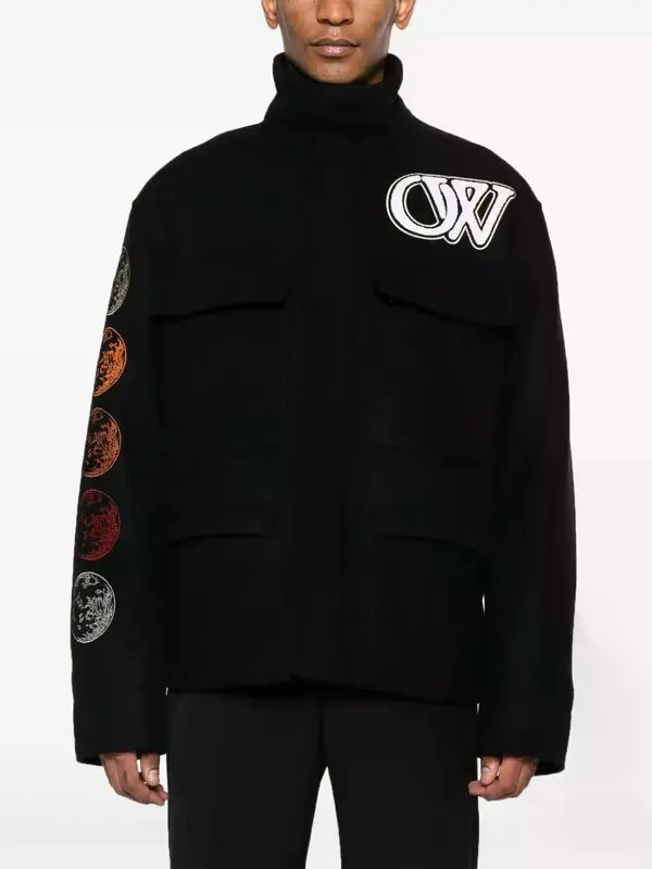 Off-White Phase Varsity Wool-blend Jacket