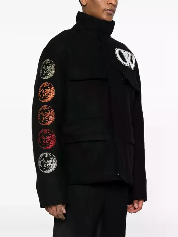 Off-White Phase Varsity Wool-blend Jacket
