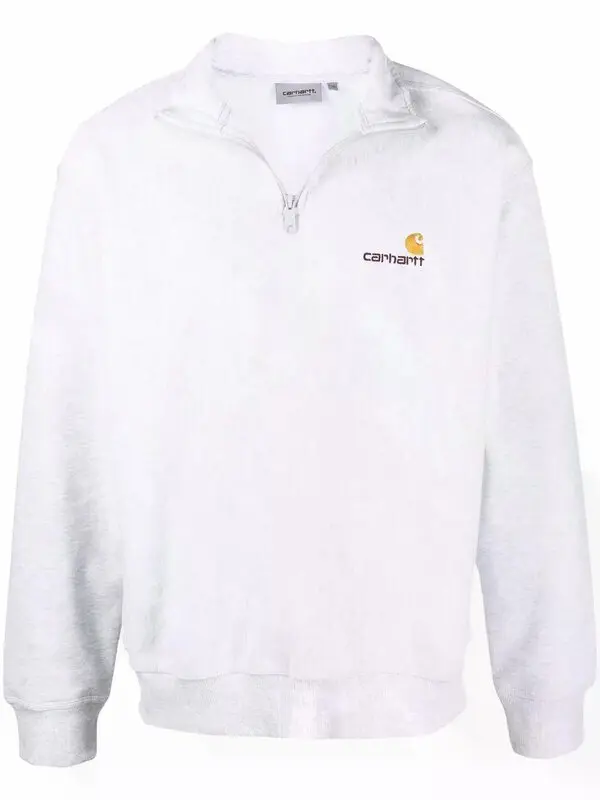 Carhartt Work In Progress American Script Half-zip Sweatshirt - Grey