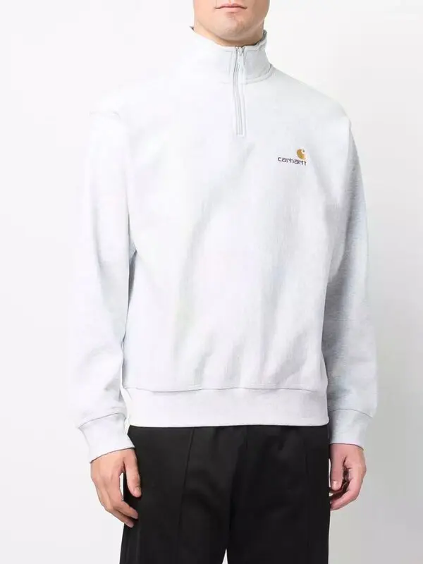 Carhartt Work In Progress American Script Half-zip Sweatshirt - Grey