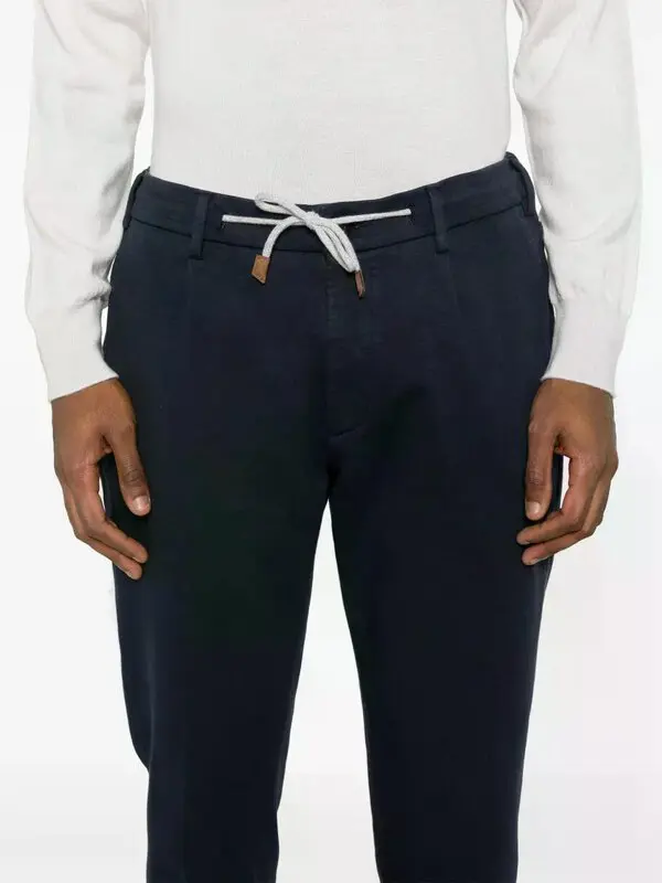 Eleventy Pleated Tapered Trousers - Blue