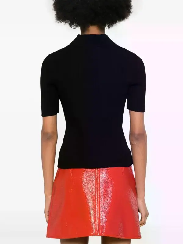 COURREGES Iconic Rib-knit Polo Shirt