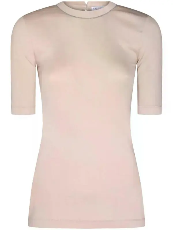 Brunello Cucinelli Monili-embellished T-shirt - Neutrals