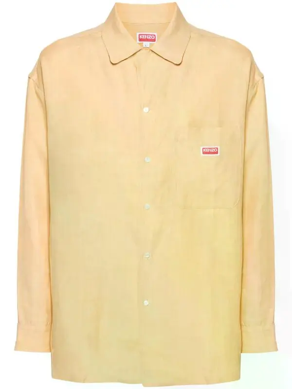 Kenzo Logo-appliqué Linen Oversized Shirt