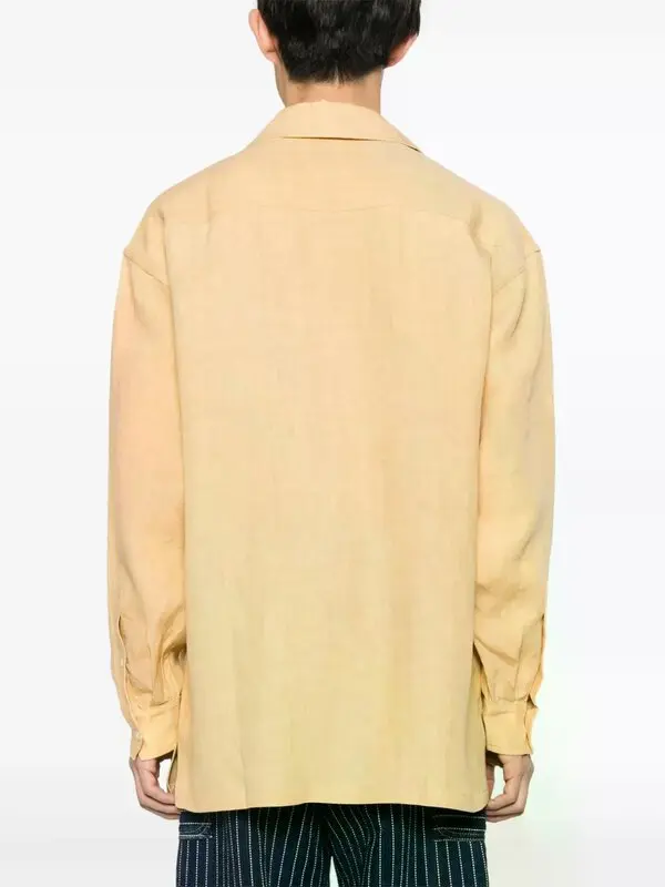 Kenzo Logo-appliqué Linen Oversized Shirt