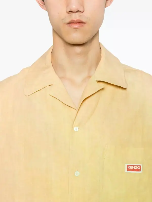 Kenzo Logo-appliqué Linen Oversized Shirt