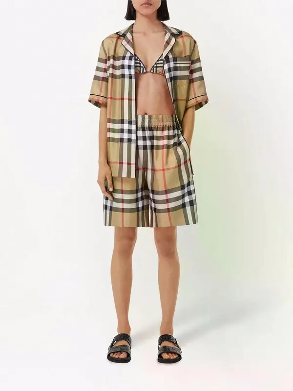 Burberry Vintage Check Silk Pajama Shirt