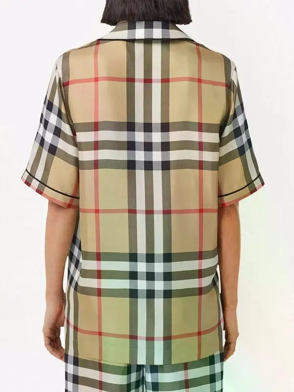 Burberry Vintage Check Silk Pajama Shirt