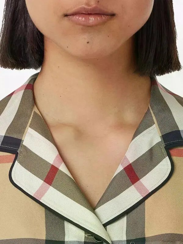 Burberry Vintage Check Silk Pajama Shirt