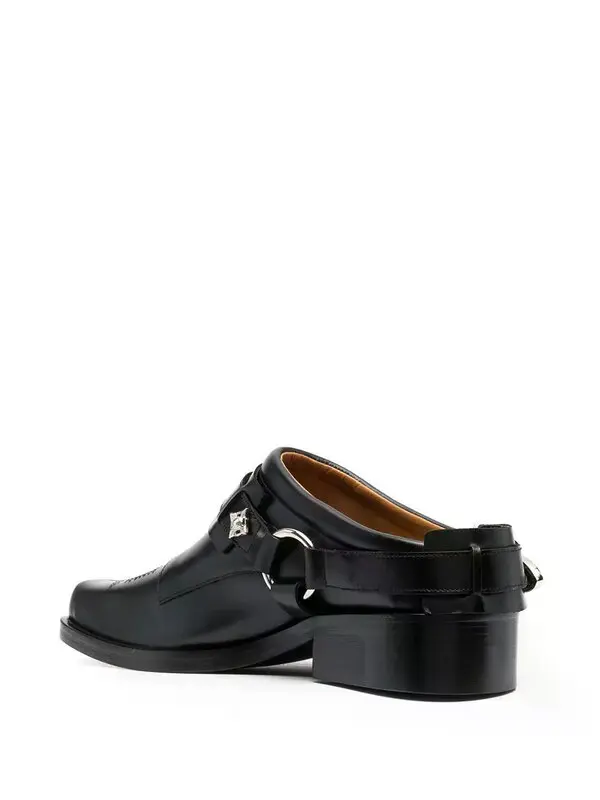 TOGA VIRILIS Buckled Leather Slip-on Mules