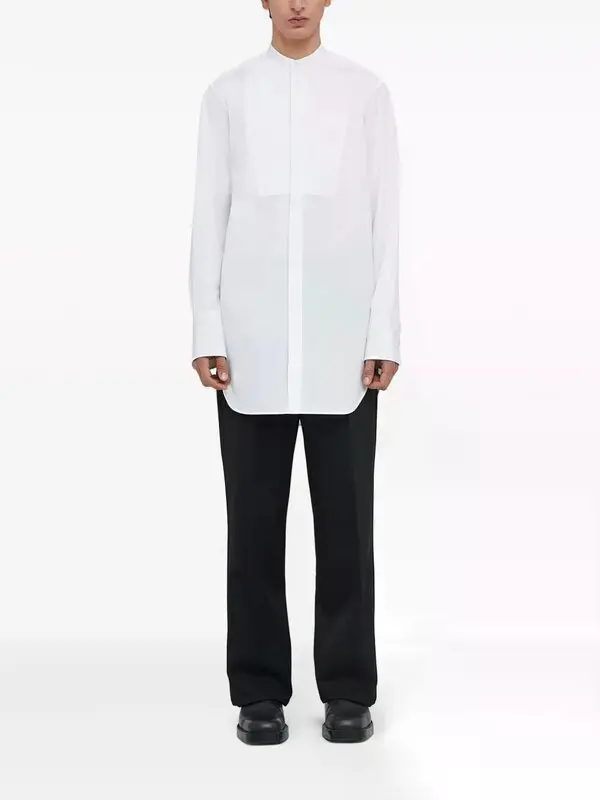 JIL SANDER Collarless Cotton Shirt