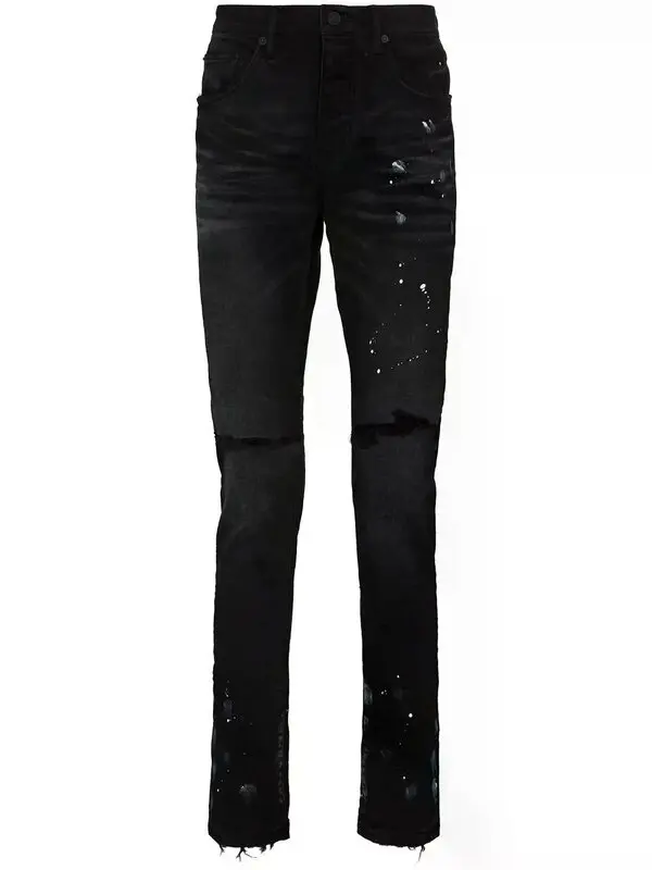 PURPLE BRAND P001 Resin Knee Slit Denim