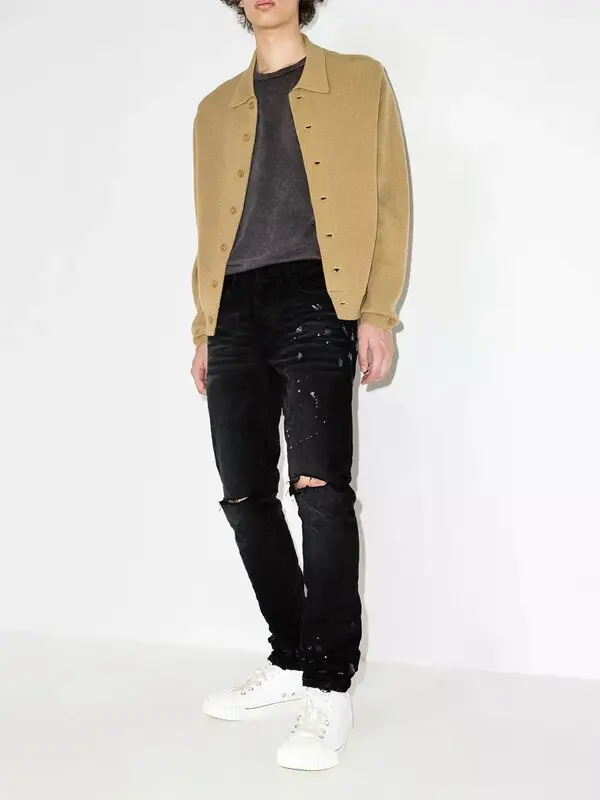 PURPLE BRAND P001 Resin Knee Slit Denim