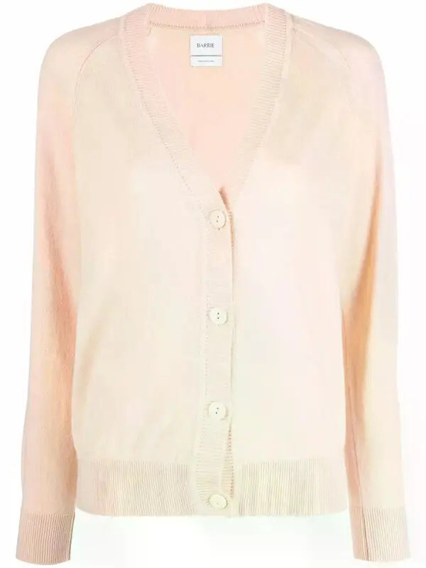 BARRIE V-neck Cashmere Cardigan - Orange