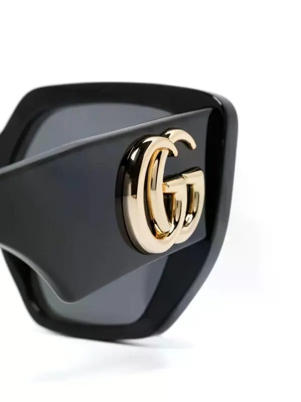Gucci Double G Oversized-frame Sunglasses - Black