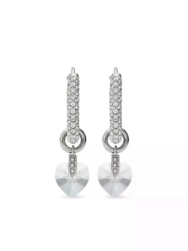 JIMMY CHOO Crystal Heart Hoop Earrings