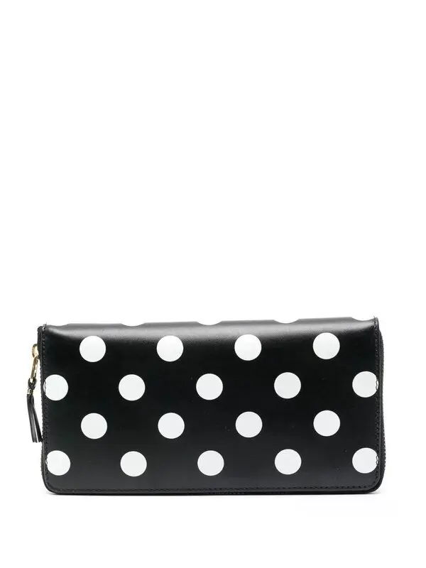 Comme Des Garçons Polka-dot Leather Wallet - Black
