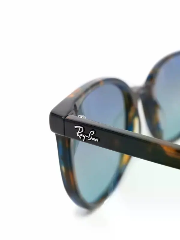 Ray-ban Marbled Round-frame Sunglasses - Blue