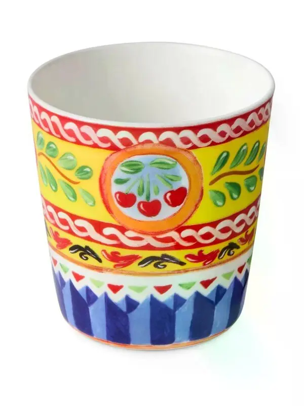 Dolce & Gabbana Patterned-floral-print Fine-porcelain Glasses