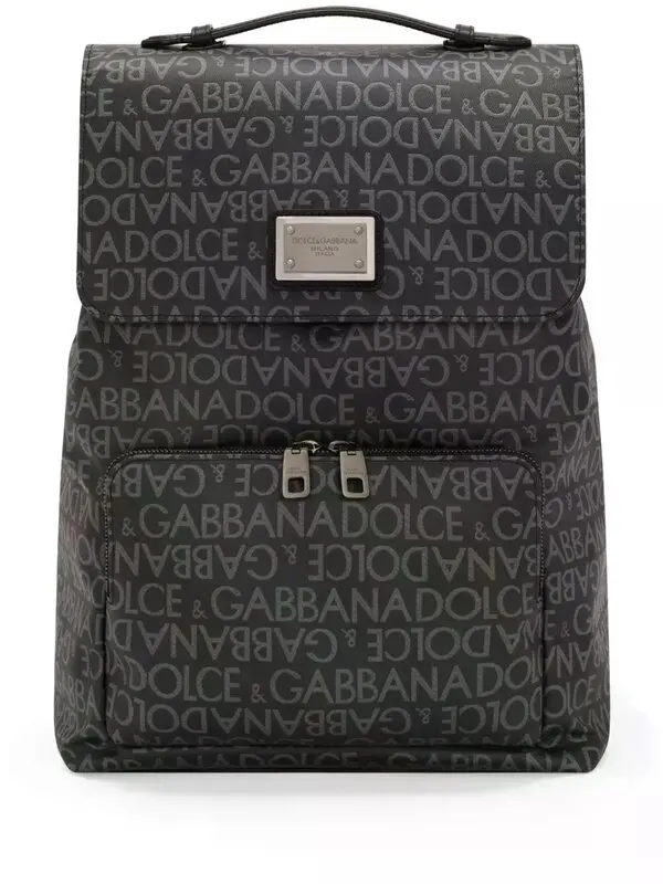 Dolce & Gabbana Coated Jacquard Backpack - Black