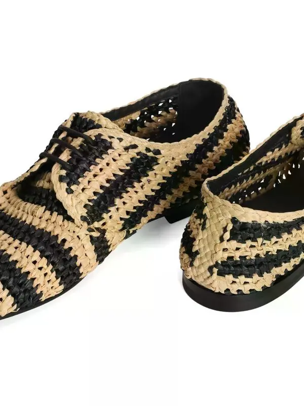 Dolce & Gabbana Striped Raffia Derby Shoes