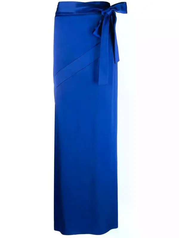 TOM FORD Side-tie Satin Skirt - Blue