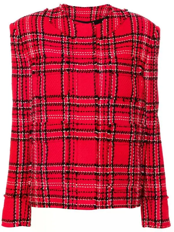 MSGM Checked Tweed Jacket
