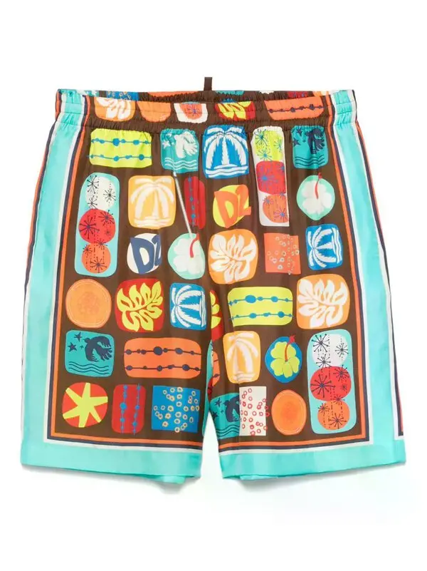 Dsquared2 Elastic-waistband Graphic Print Shorts