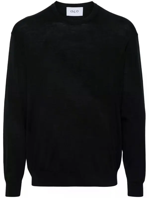 D4.0 Fine Knit Wool Sweater - Black