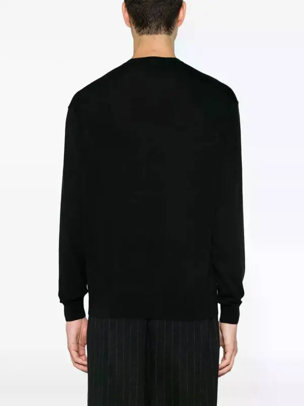 D4.0 Fine Knit Wool Sweater - Black