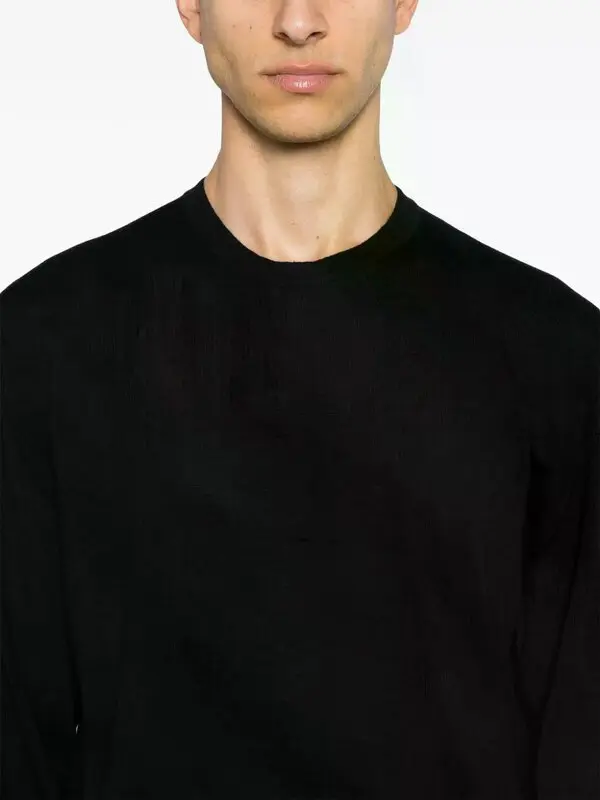 D4.0 Fine Knit Wool Sweater - Black