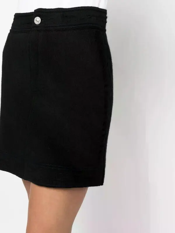 BARRIE Contrast-stitch Mini Skirt - Black