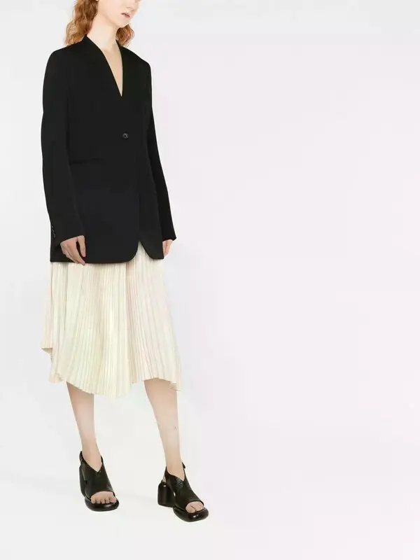 JIL SANDER Lapelless Single-breasted Blazer - Black