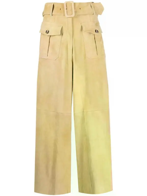 PAULA Wide-leg Suede Trousers