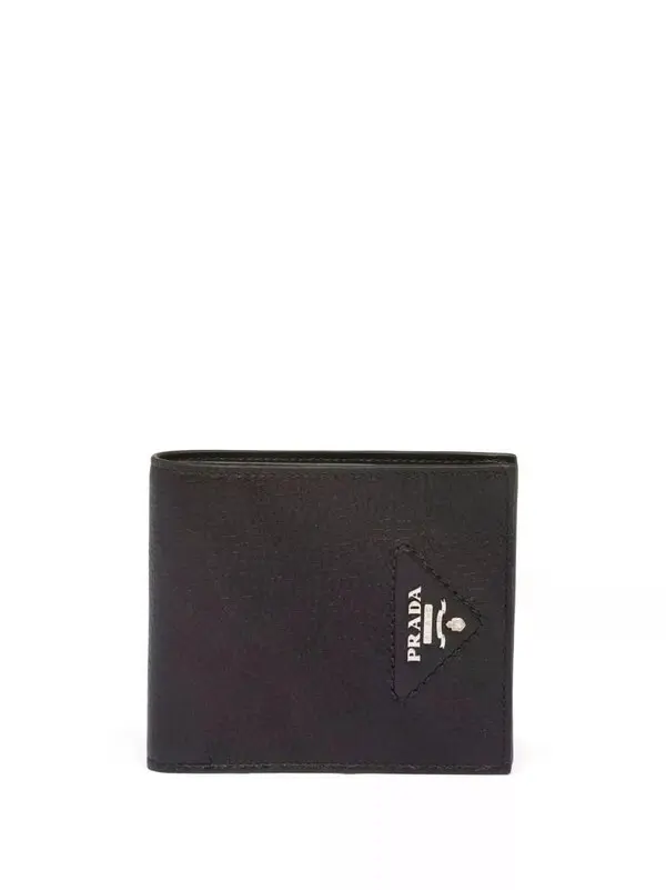 Prada Pebbled-texture Logo-plaque Wallet - Black