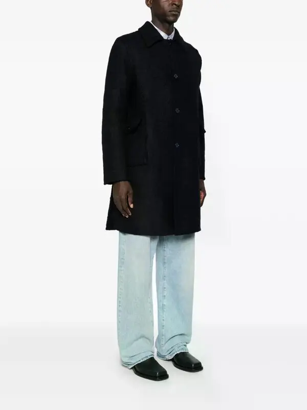 Givenchy Single-breasted Boiled Wool Blend Coat
