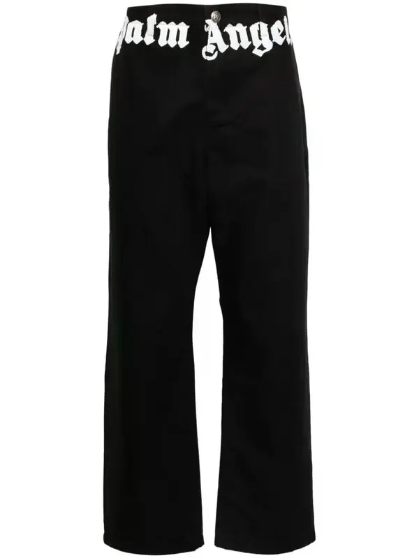 Palm Angels Logo-print Cotton Trousers