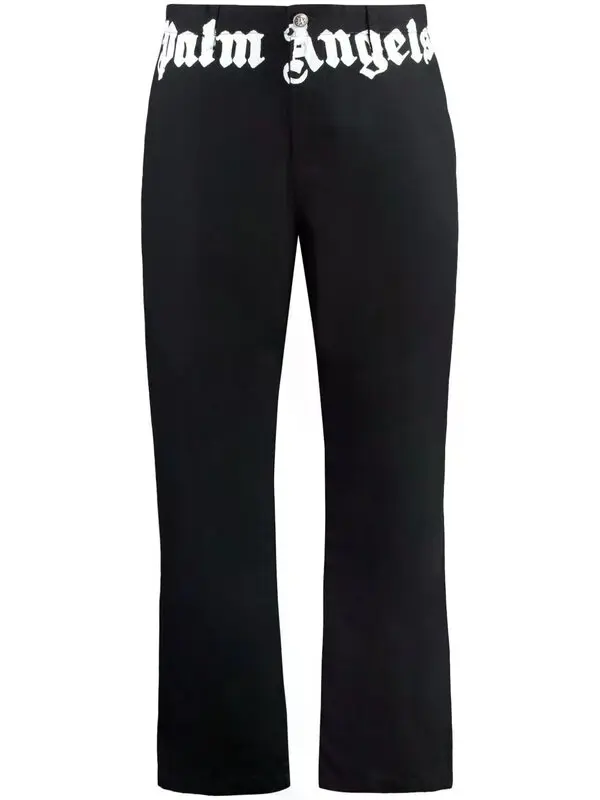 Palm Angels Logo-print Cotton Trousers