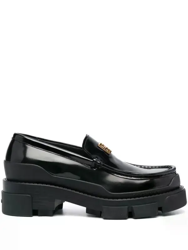 Givenchy Logo Plaque Leather Loafers