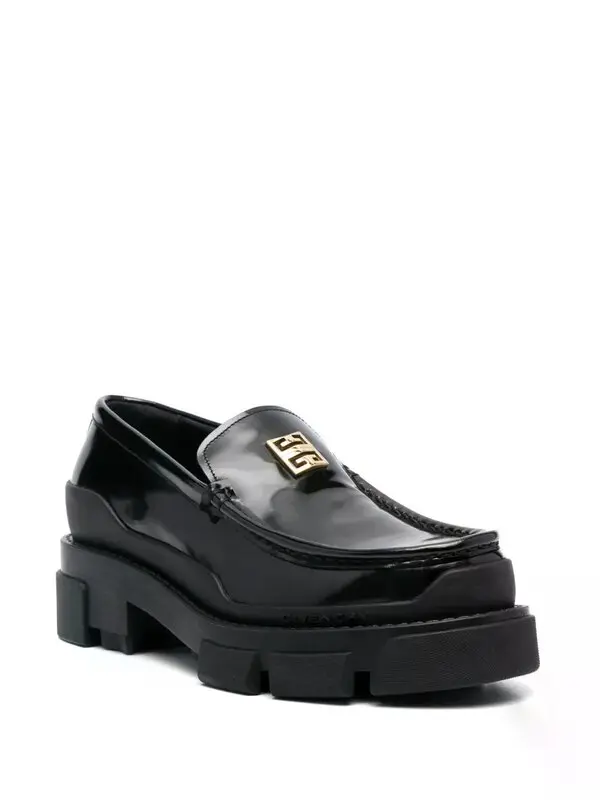 Givenchy Logo Plaque Leather Loafers