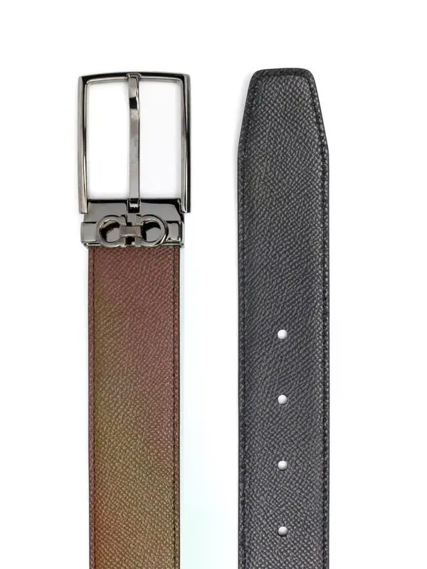 FERRAGAMO Reversible Gancini Belt - Brown
