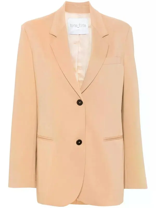 FORTE_FORTE Single-breasted Twill Blazer