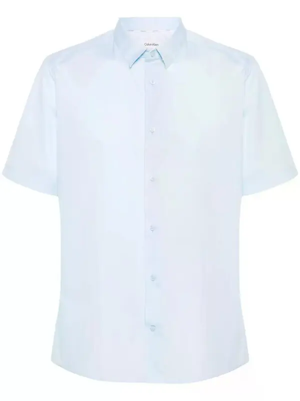 Calvin Klein Monogram-embroidered Cotton Shirt