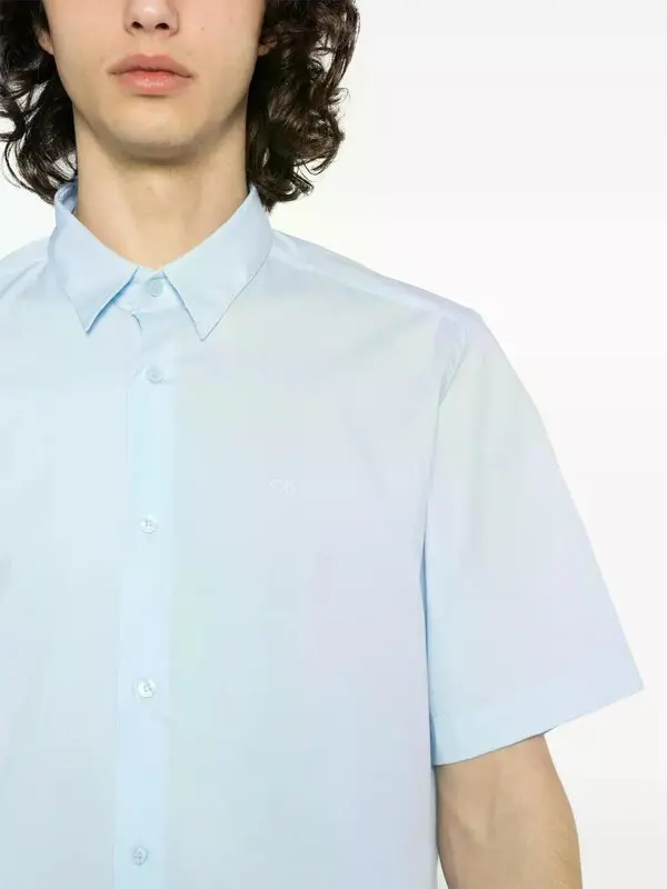 Calvin Klein Monogram-embroidered Cotton Shirt