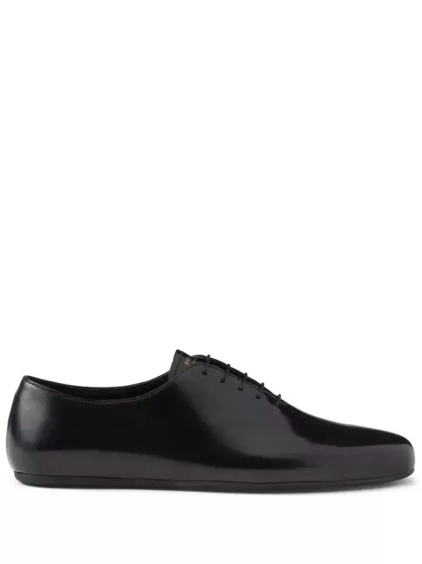 Prada Brushed-leather Lace-up Shoes