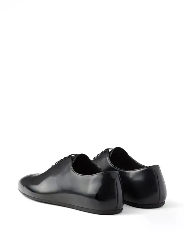 Prada Brushed-leather Lace-up Shoes